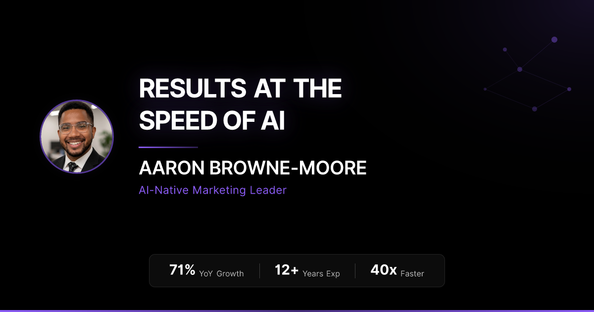 Aaron Browne-Moore | AI-Powered B2B Marketing Leader